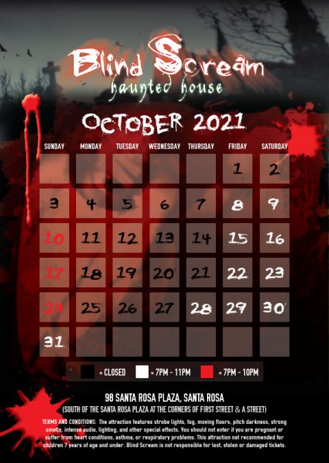 Calendar - Blind Scream Haunted House
