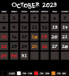 Calendar - Blind Scream Haunted House