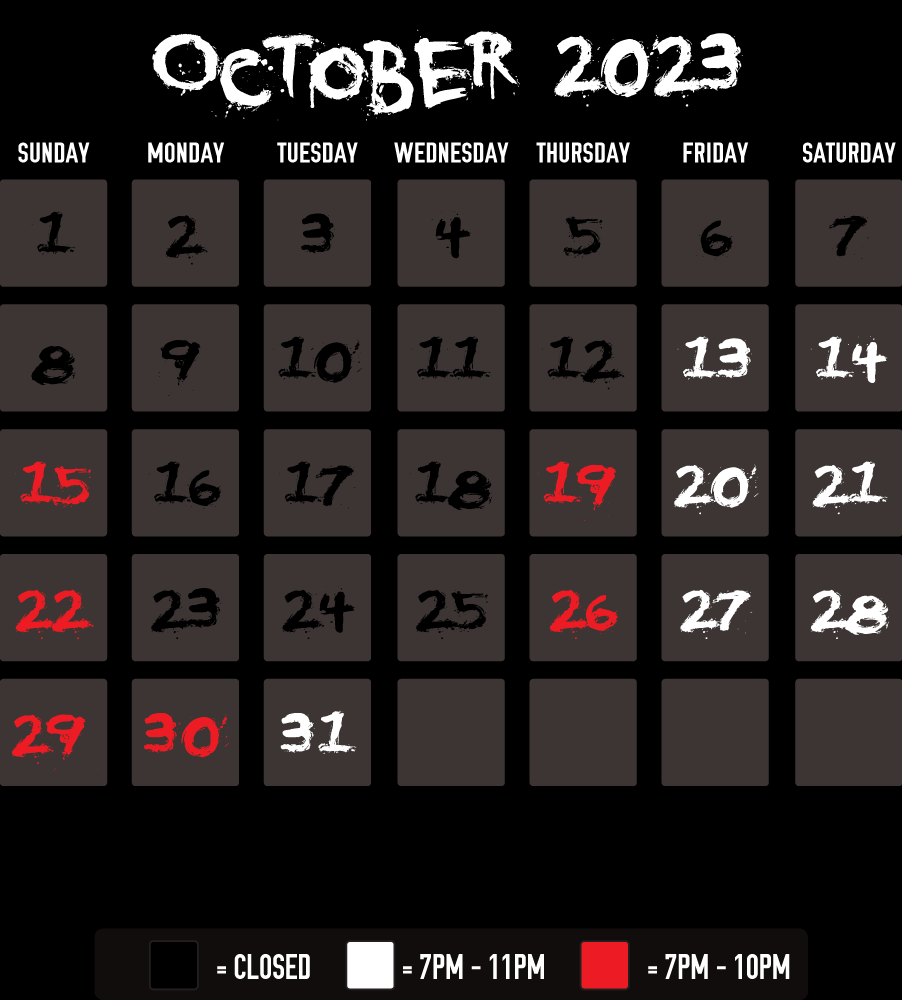 Calendar - Blind Scream Haunted House
