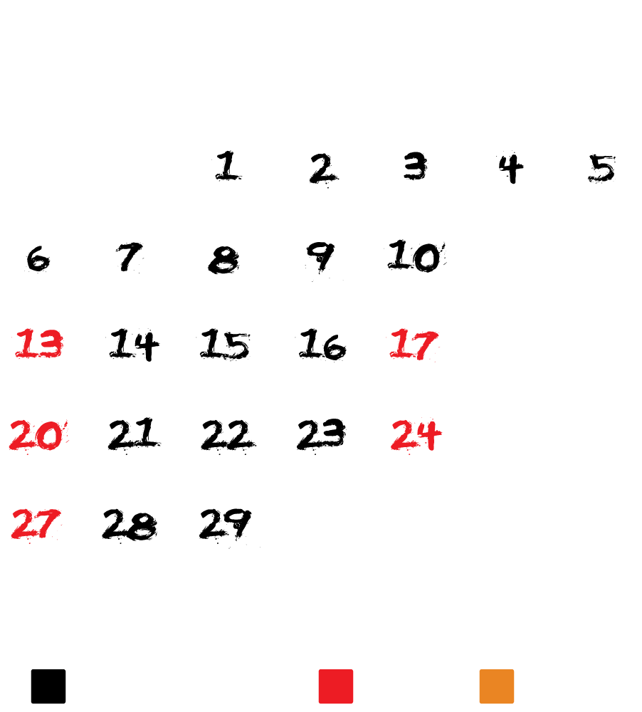 Calendar - Blind Scream Haunted House